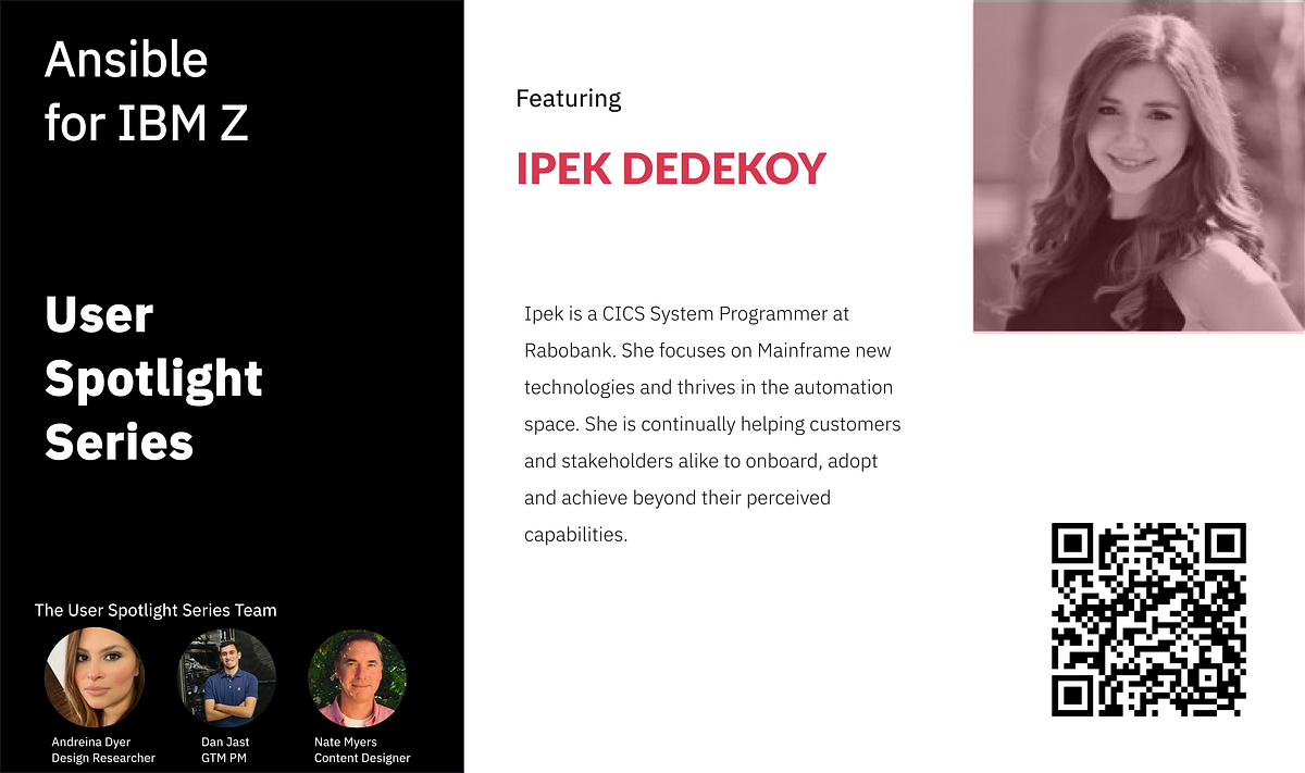 Ansible for IBM Z: User Spotlight Series — Ipek Dedekoy | by Andreina Dyer | IBM Design | Medium