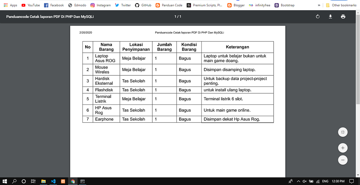 Metode Cetak Laporan PDF Di PHP. Metode Membuat Cetak Laporan PDF Di PHP… | by Panduancode | Medium