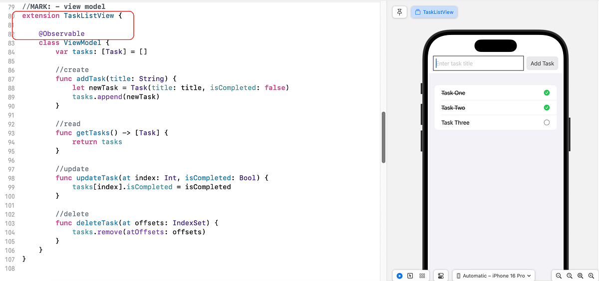 Using MVVM with the @Observable macro in a SwiftUI Project | by Htet Moe Phyu | Jan, 2025 | Medium