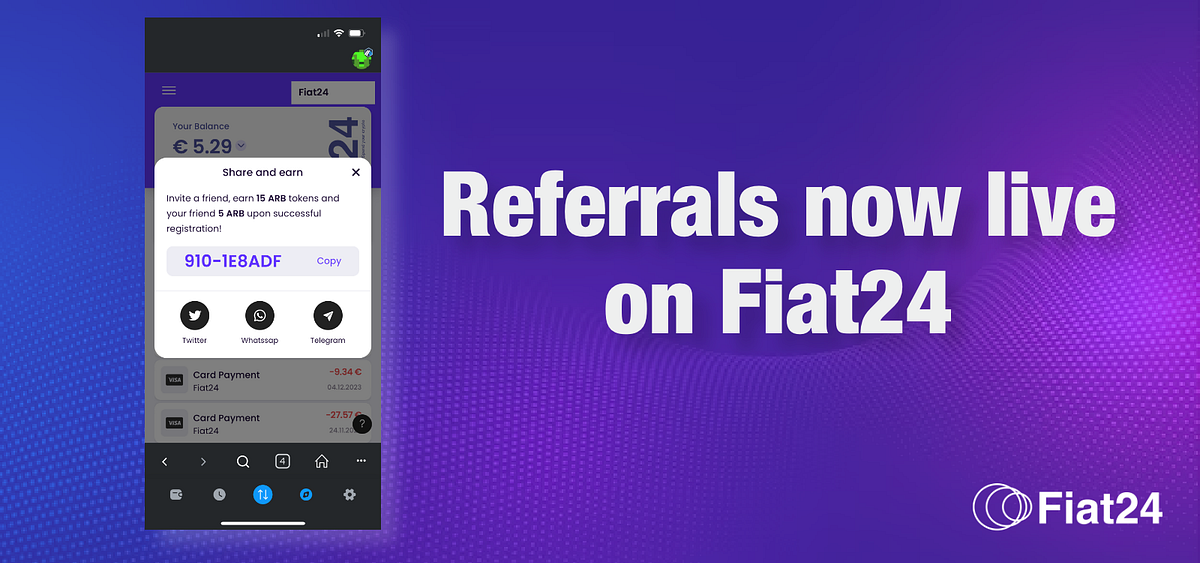 Introducing the Fiat24 Referral Program | by Blockchain Babe | fiat24 | Jan, 2024 | Medium