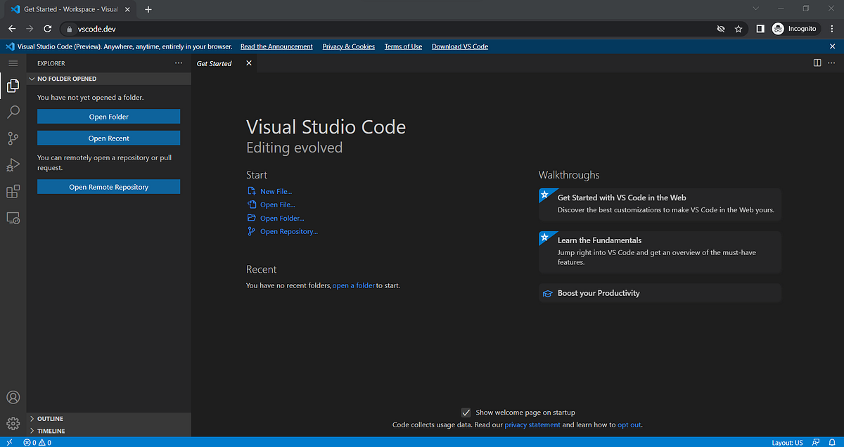 Visual Studio Code on Web Browser - spider082017 - Medium