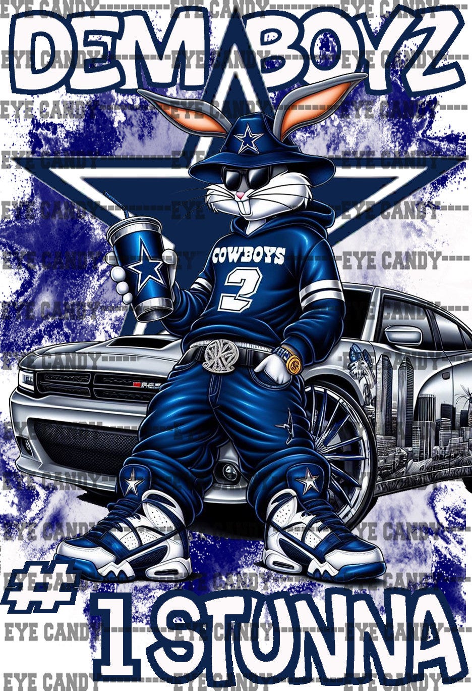 Bugs Bunny Ride or Die Dallas, Dem Boyz Bugs - William Hendon - Medium