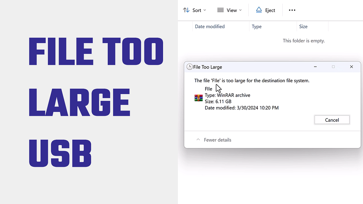 The file is too large for the destination file system Pendrive | by Hey ...