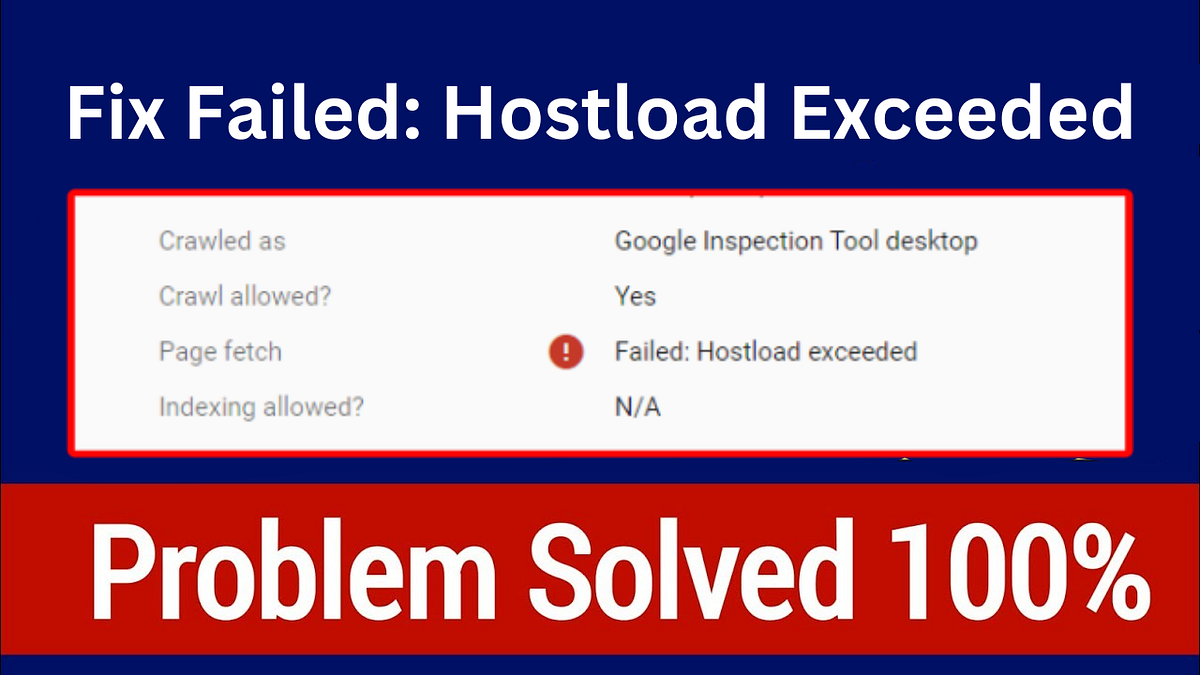 Fix Hostload Exceeded in Google Search Console | by Adnan shaukat | Oct, 2023 | Medium