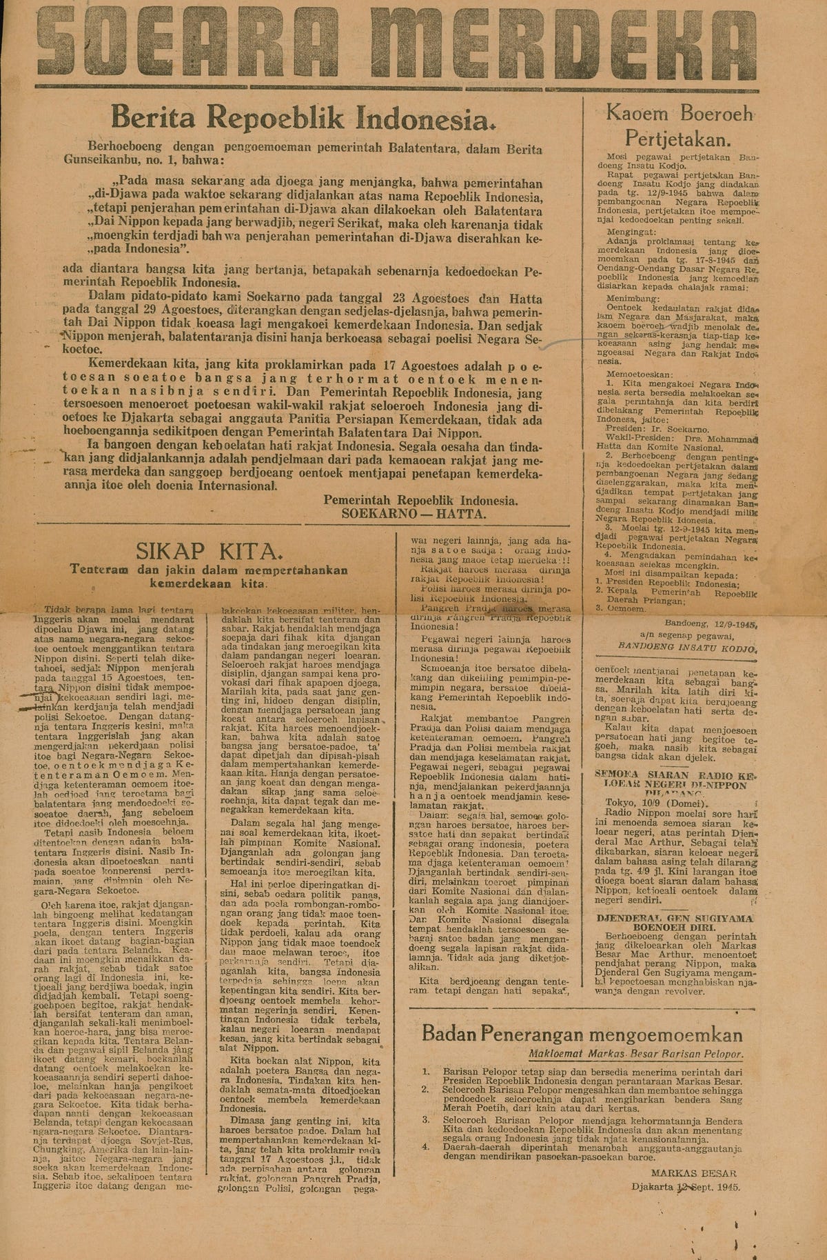 Surat Kabar Zaman Jepang dan Revolusi Kemerdekaan di Bandung | by Atep ...