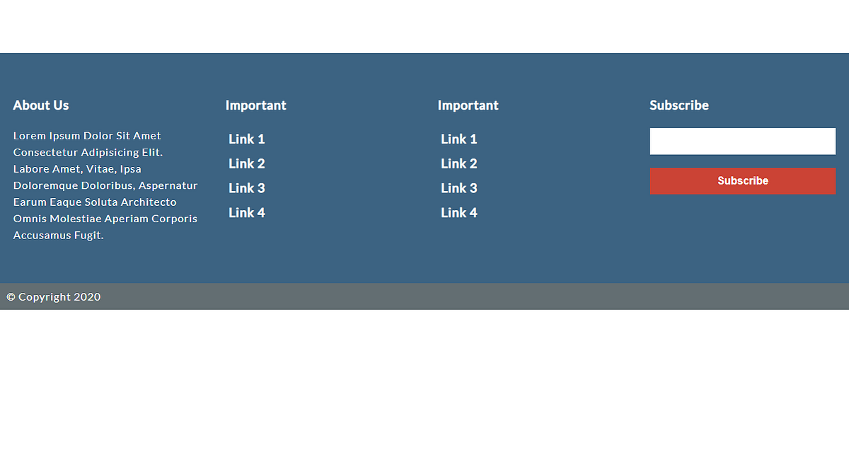 CSS Responsive Footer Using Pug. Footer important on any website to show… | by w3hubs | Medium