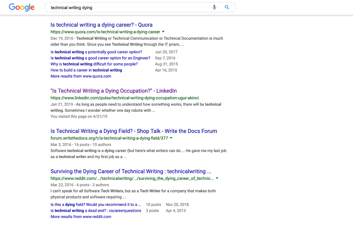 Technical Writing is Dying. No, not really, no it’s not, nuh uh… | by ...