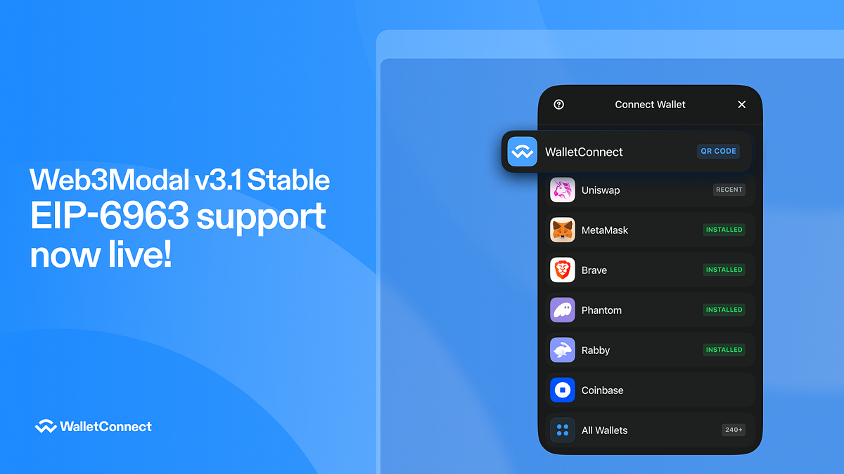 Web3Modal v3.1: EIP-6963 Support Live! | by Pedro Gomes | WalletConnect