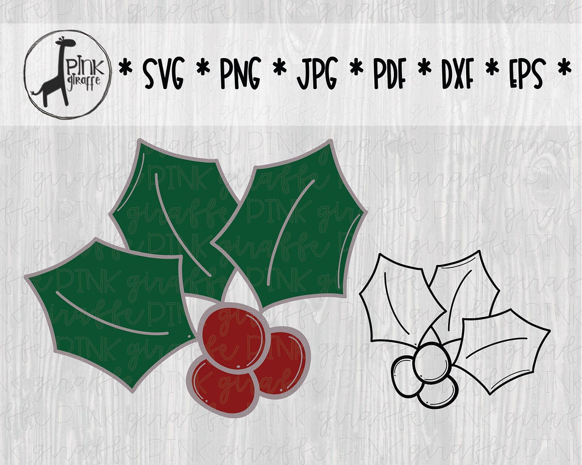 Holly Clipart for Silhouette, Cricut, Scrapbook, Holly SVG, Holly Png ...