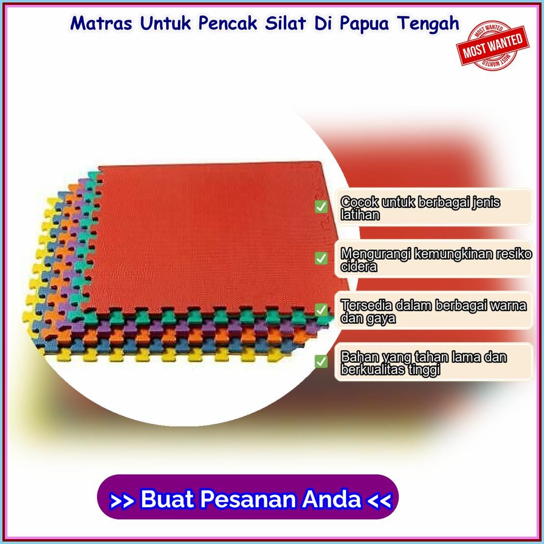 Matras Untuk Pencak Silat Di Papua Tengah - Matras Puzzle Tebal - Medium