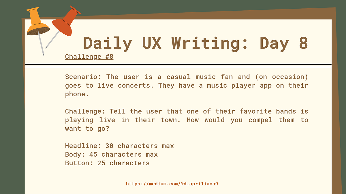 My Daily UX Writing Challenge: Day 8 - Live Music Invitation | by Dinar ...