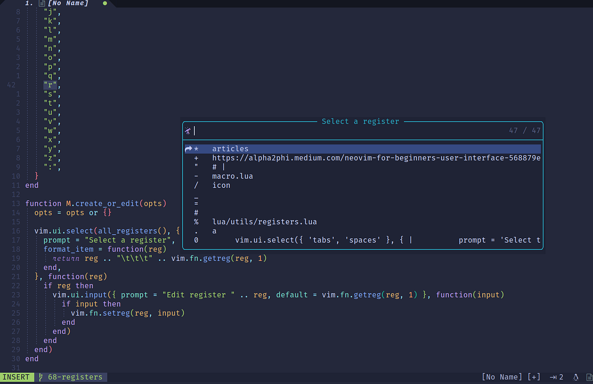 Neovim 101 - Macros and Registers | by alpha2phi | Medium