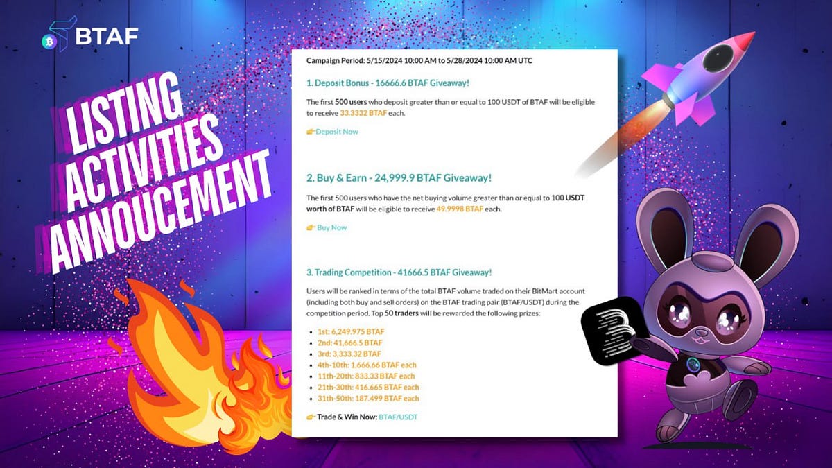 😱 BTAF token listing activities on BitMart! 🔥 - BTAF token - Medium