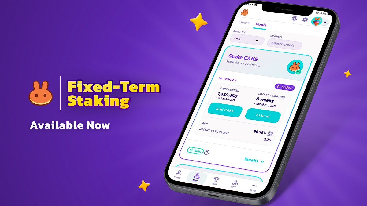 Coming Soon: Fixed-Term Staking. CAKE fixed-term staking is coming soon ...