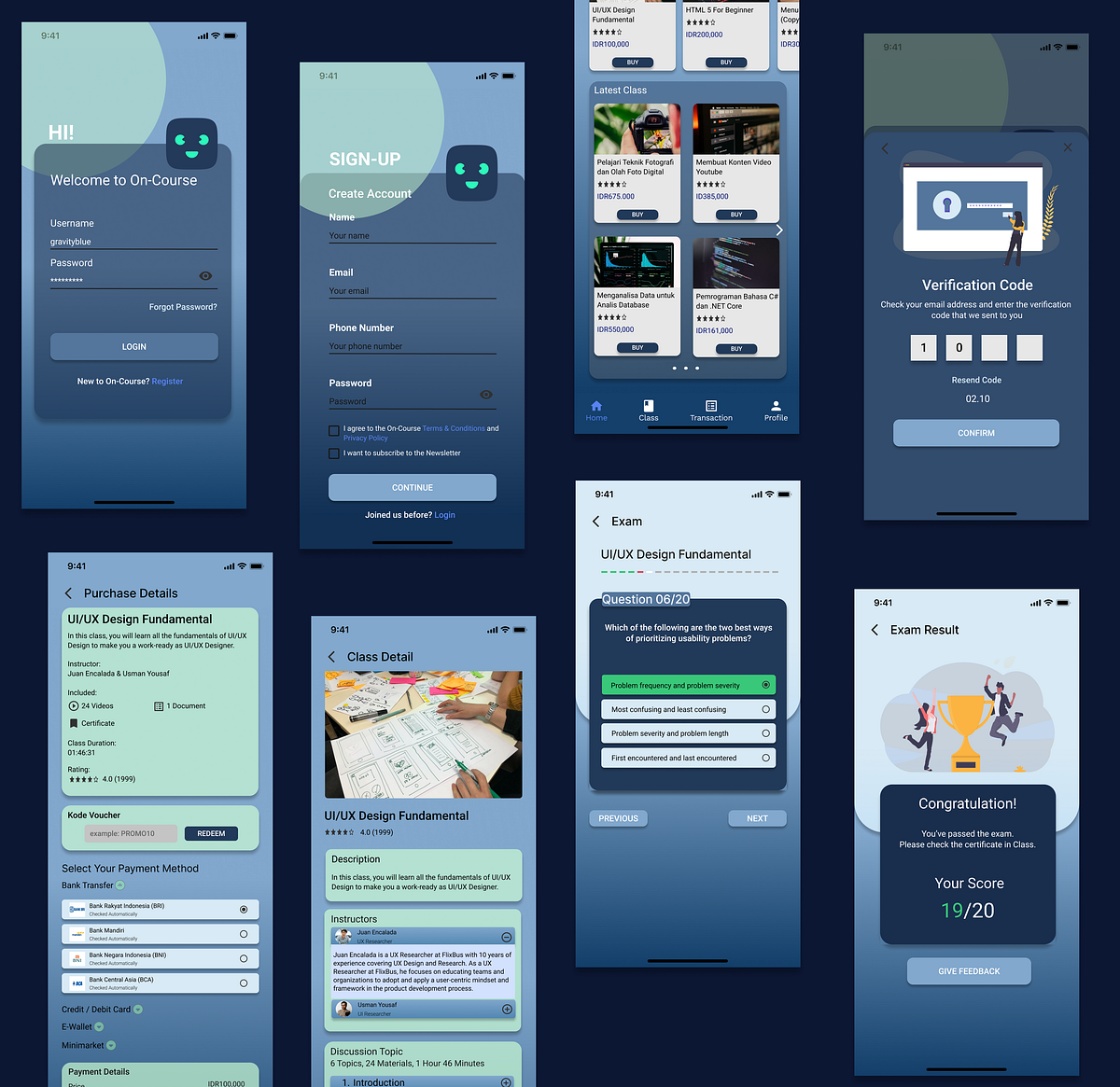 UX Case Study : Online Course Mobile Application- OnCourse | by Rizvy Natasya Putri | Medium