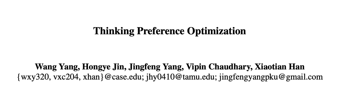 Papers Explained 324: Thinking Preference Optimization | by Ritvik ...