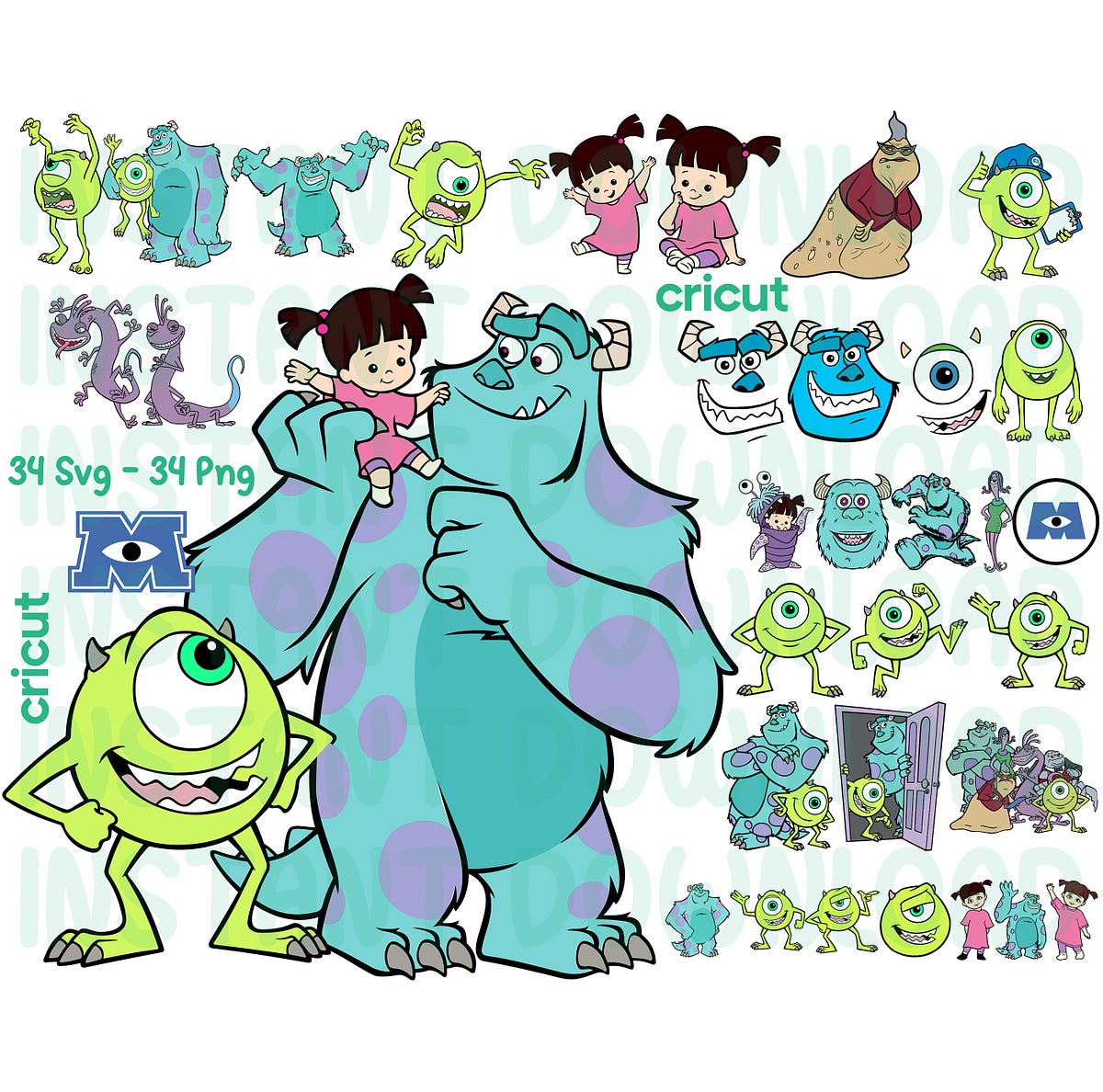 Monsters Svg, Characters SVG, Monsters For Cricut, Monsters Head Svg ...