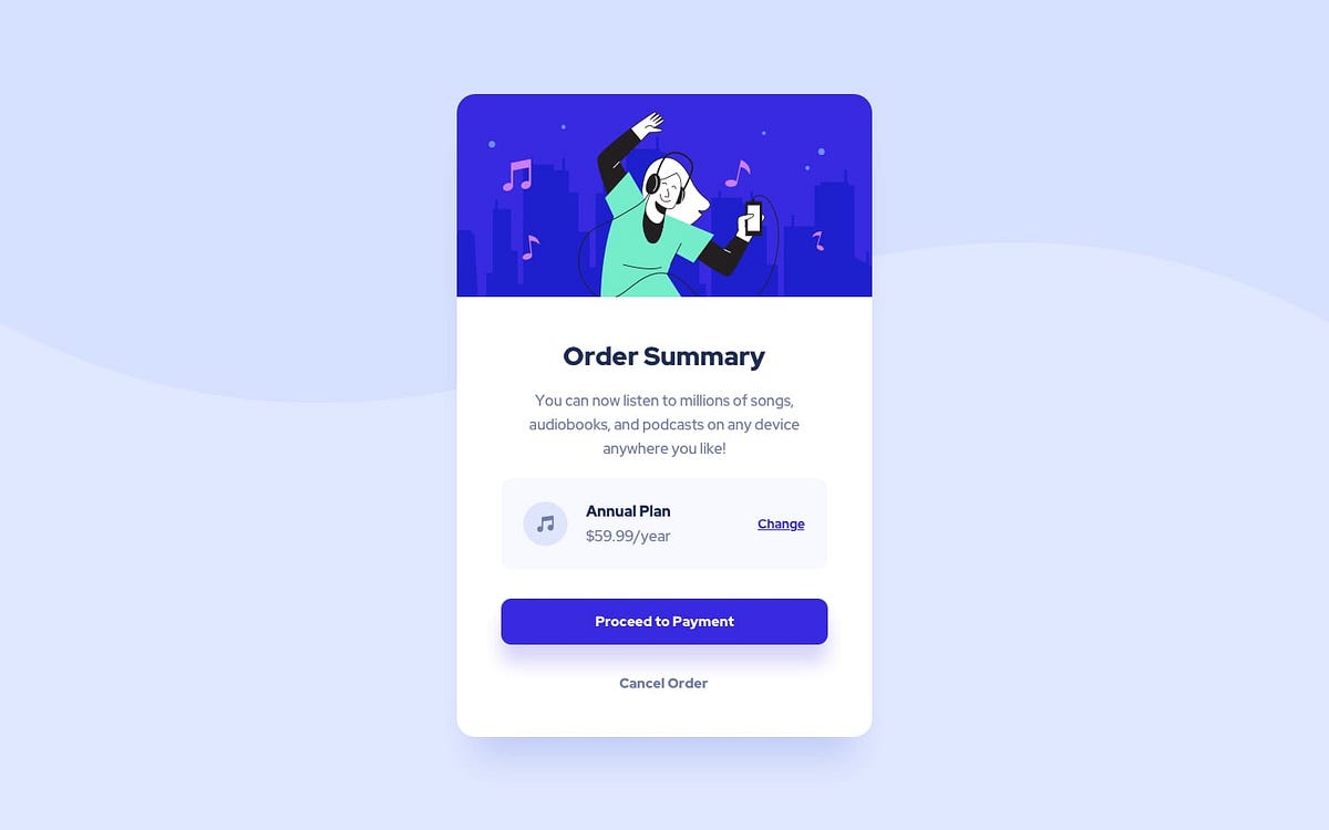 Order summary component Projesi. Liste: WEB Projeleri — Frontend Mentor ...