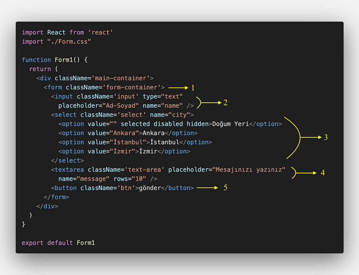 FORMLAR. Bu yazımızla birlikte, size React’teki… | by Mehmet R. IRMAK ...