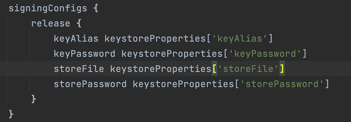 signing Configs create jks/keystore file & storeFile dynamic | by Salimmurshed | Medium