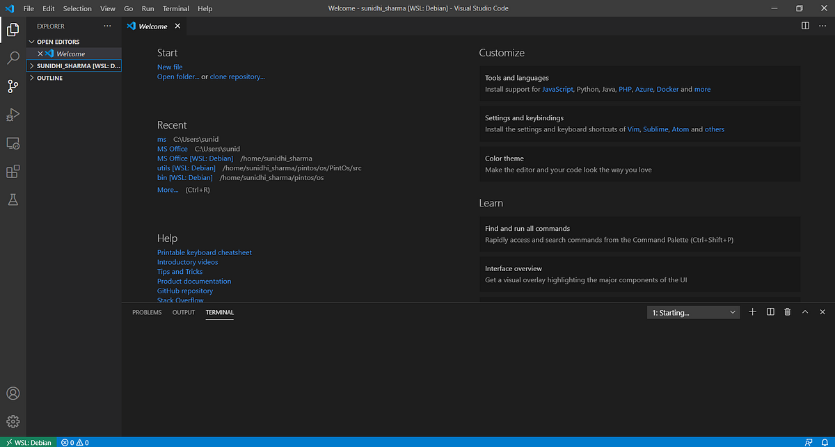 Integrating Visual Studio Code with Windows Subsystem for Linux | by Sunidhi Sharma | Medium