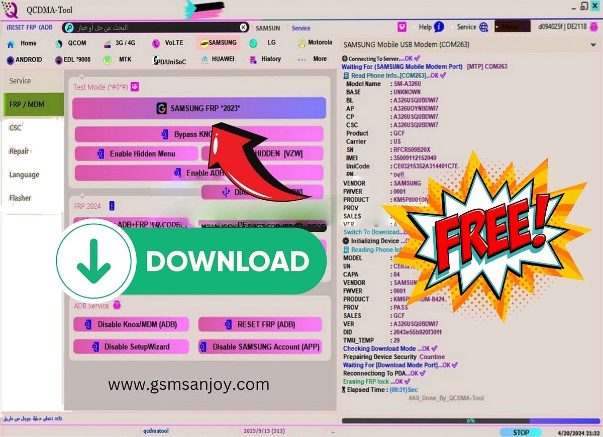 QCDMA Tool V2.8.5.6 Setup Unlocked 2024 Download - GSM SANJOY - Medium
