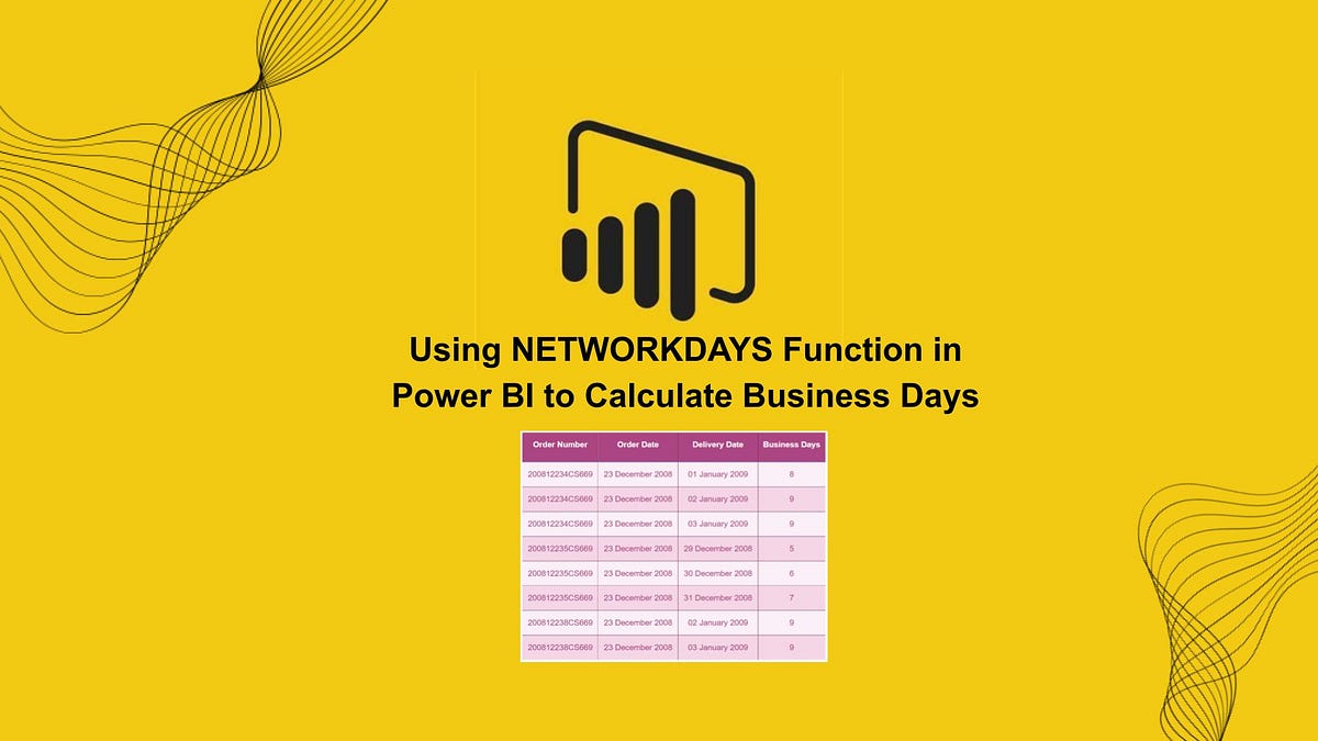 Using Networkdays Function In Power Bi To Calculate Business Days By