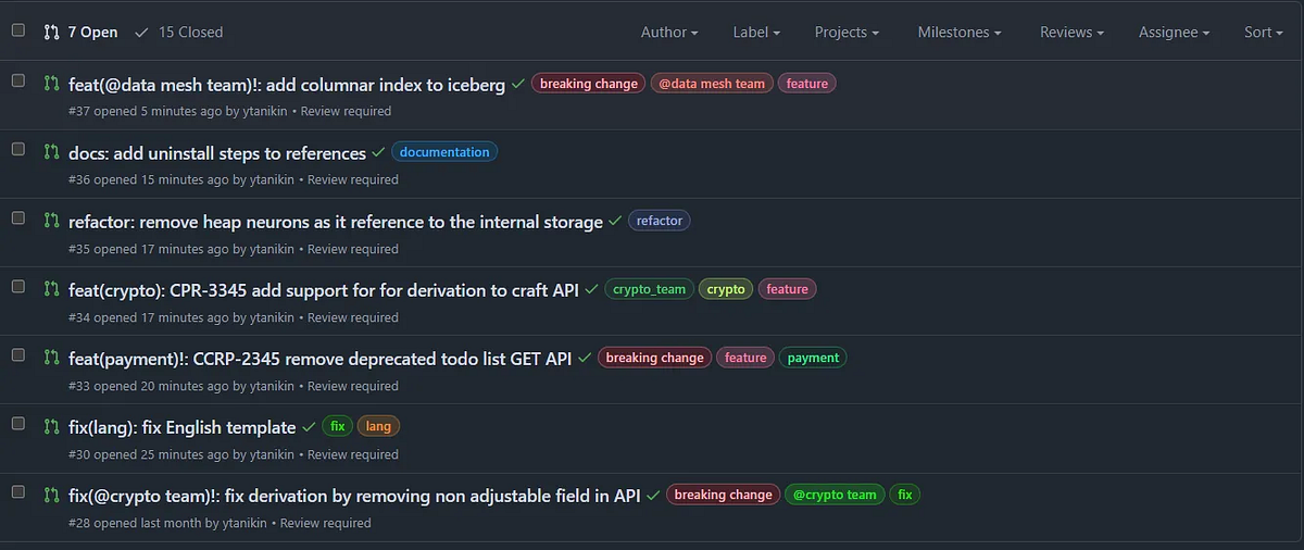 Improve GitHub Pull Request Workflow with Conventional Commits | by Yeldos Tanikin | AWS in ...