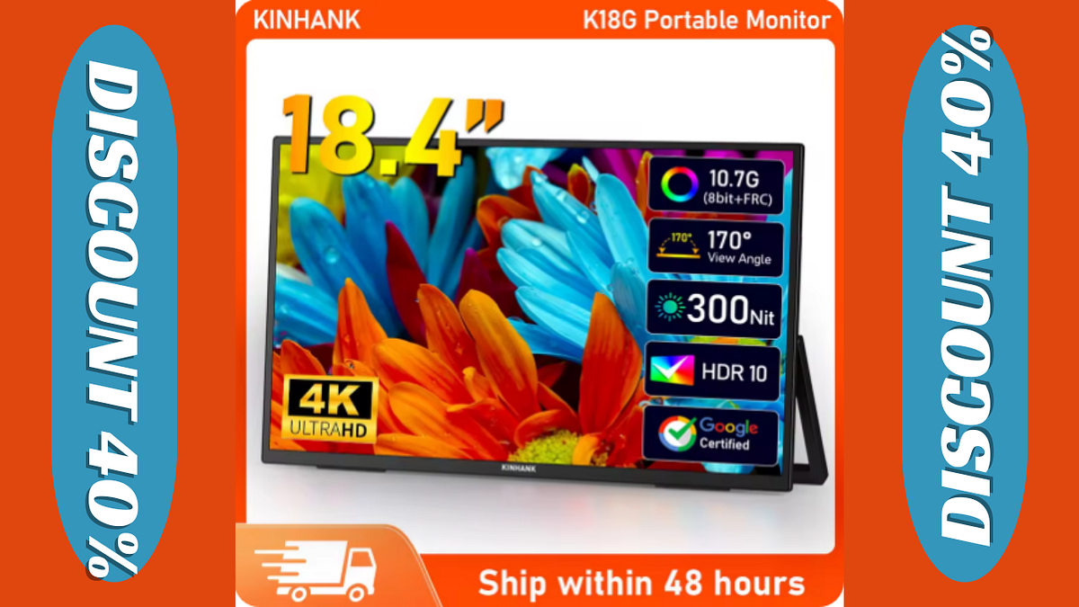 Kinhank 18.4" 4K 60Hz Portable Monitor K18G with Google TV — A Game-Changer for Gamers and On ...