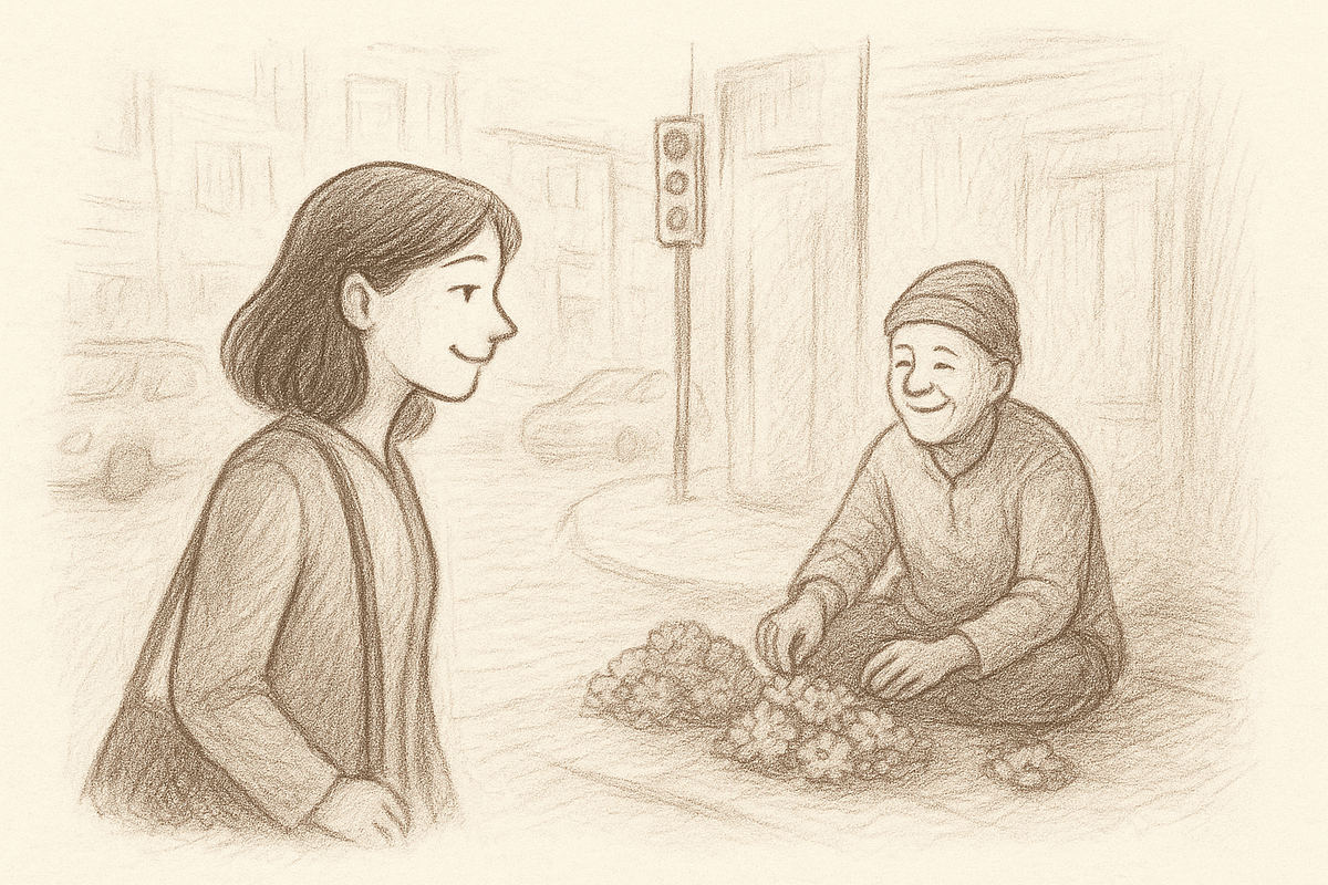 The Street Corner Smile — Day 2. Sometimes, the world waves back when ...