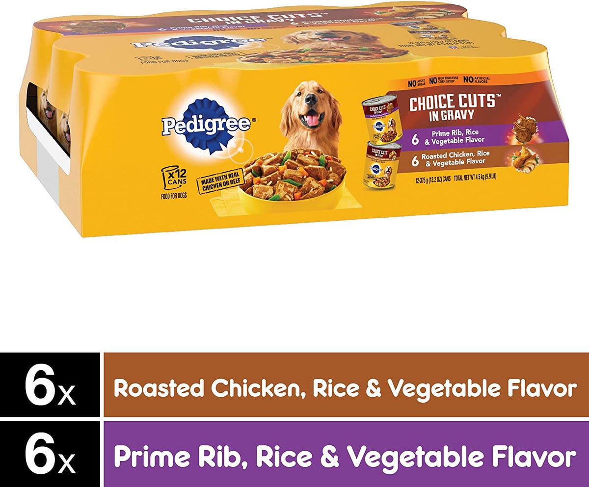 PEDIGREE CHOICE CUTS IN GRAVY Adult Canned Soft Wet Dog Food Variety ...