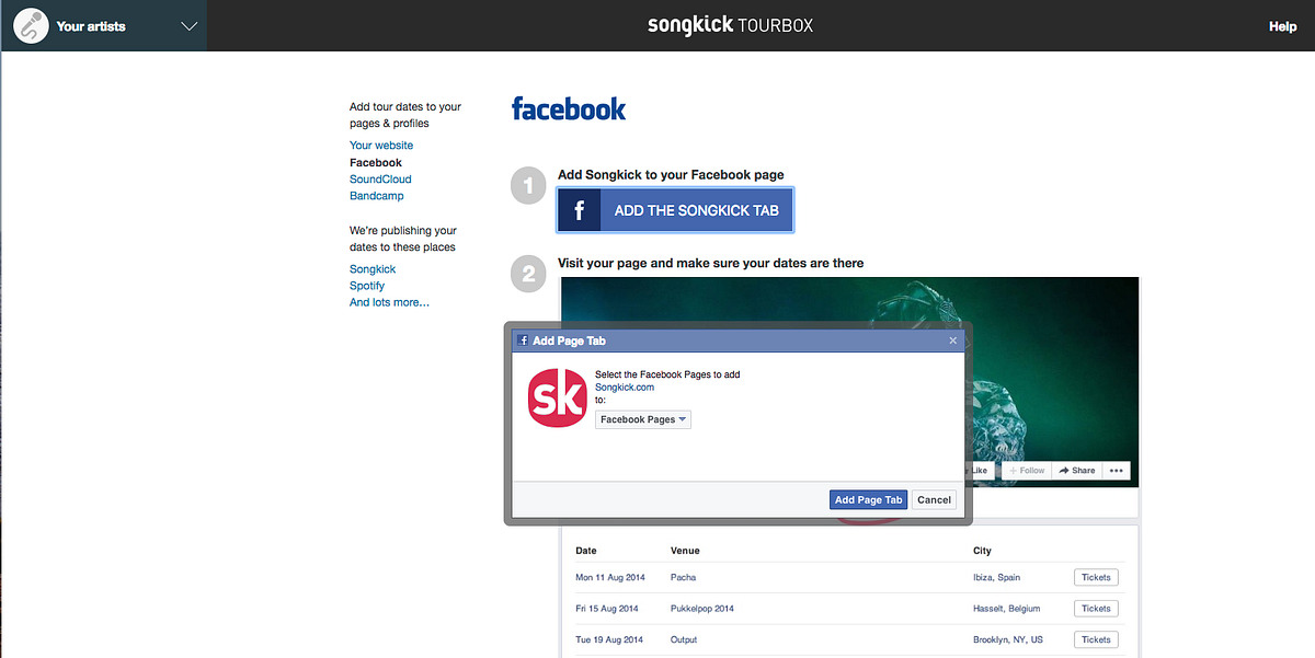 How do I add my tour dates to Facebook? | by Songkick | Songkick ...