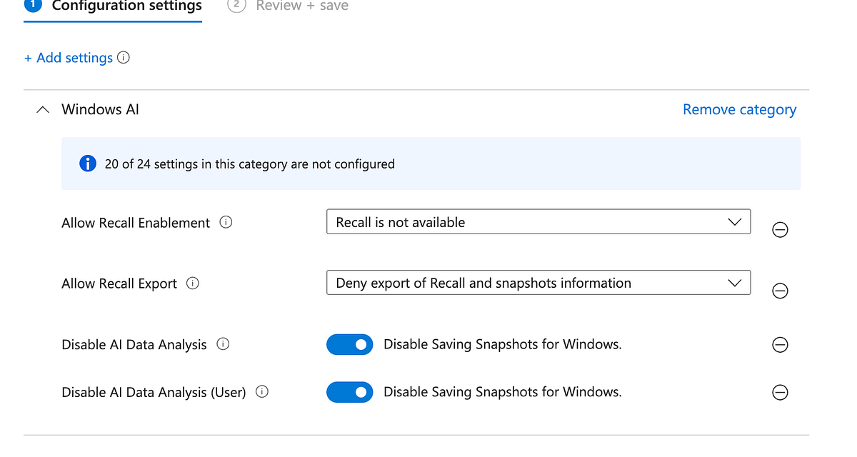 Intune Error 65000 — Policy rejected by licensing: Disabling Recall via ...