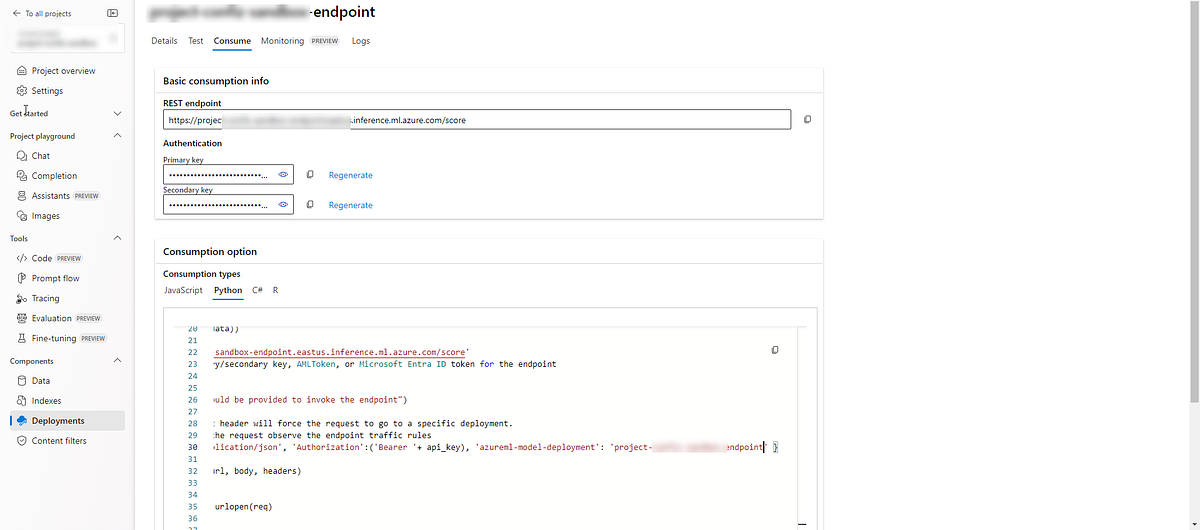 Calling a Promptflow Deployment Endpoint through REST API using Postman - Asif Raza - Medium