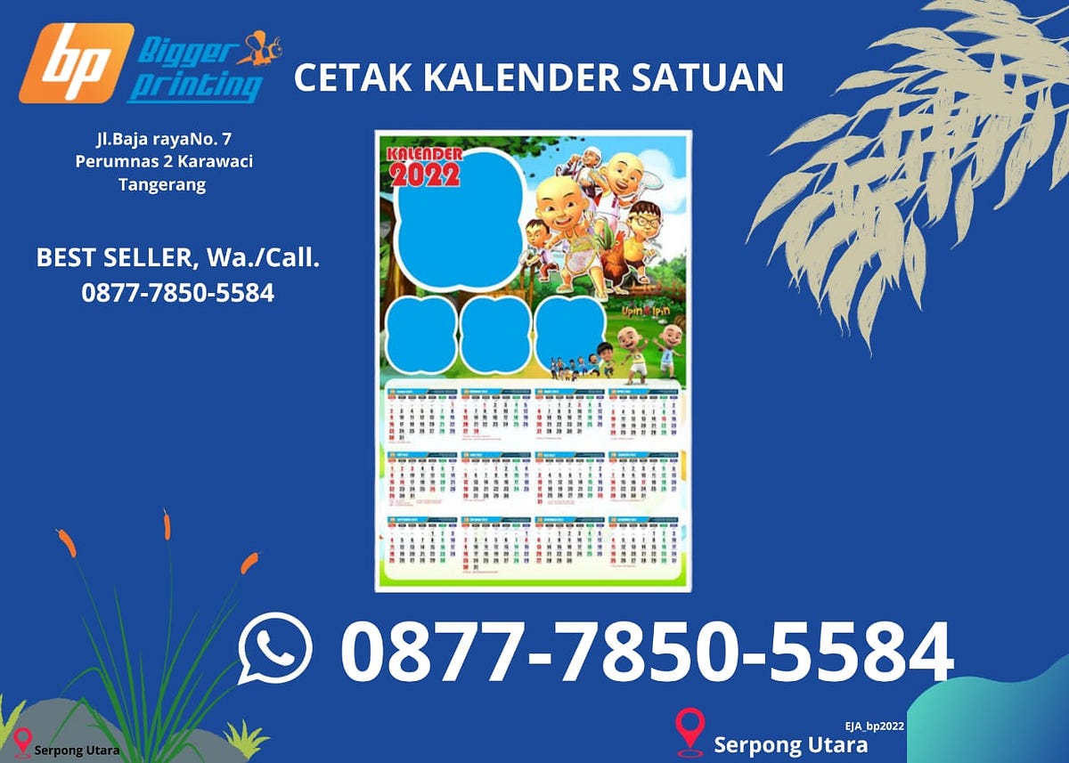 BEST SELLER, Wa./Call. 0877–7850–5584, Cetak Kalender Satuan di Serpong ...
