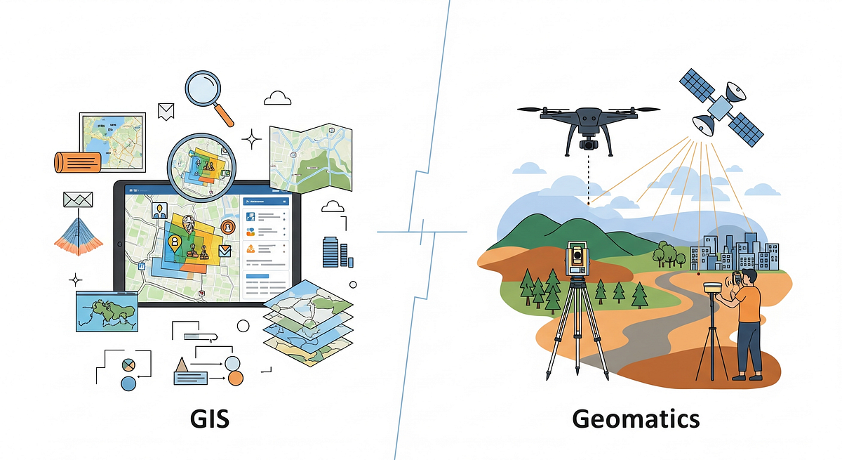 Geomatics vs GIS. Know the difference between geomatics… | by GATE GEOMATICS | Sep, 2025 | Medium
