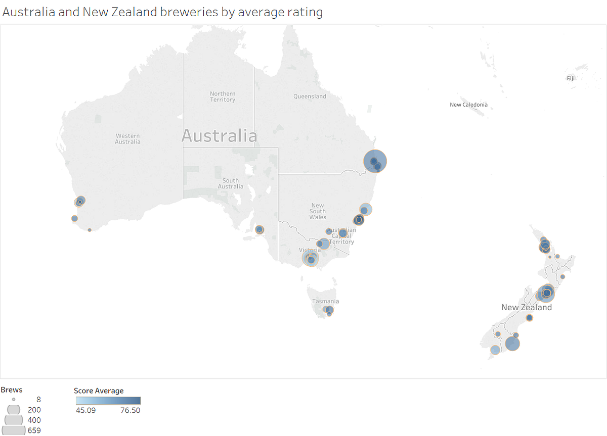 Aussie and Kiwi craft beer map — version 1 | by #beerdata | Medium