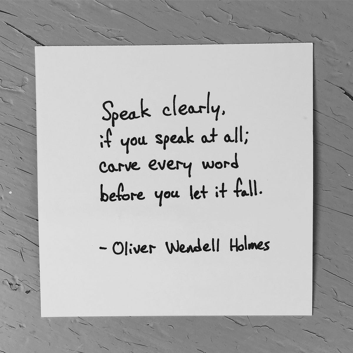 Carving Words. “Speak clearly, if at all; carve every… | by Brent Manke ...