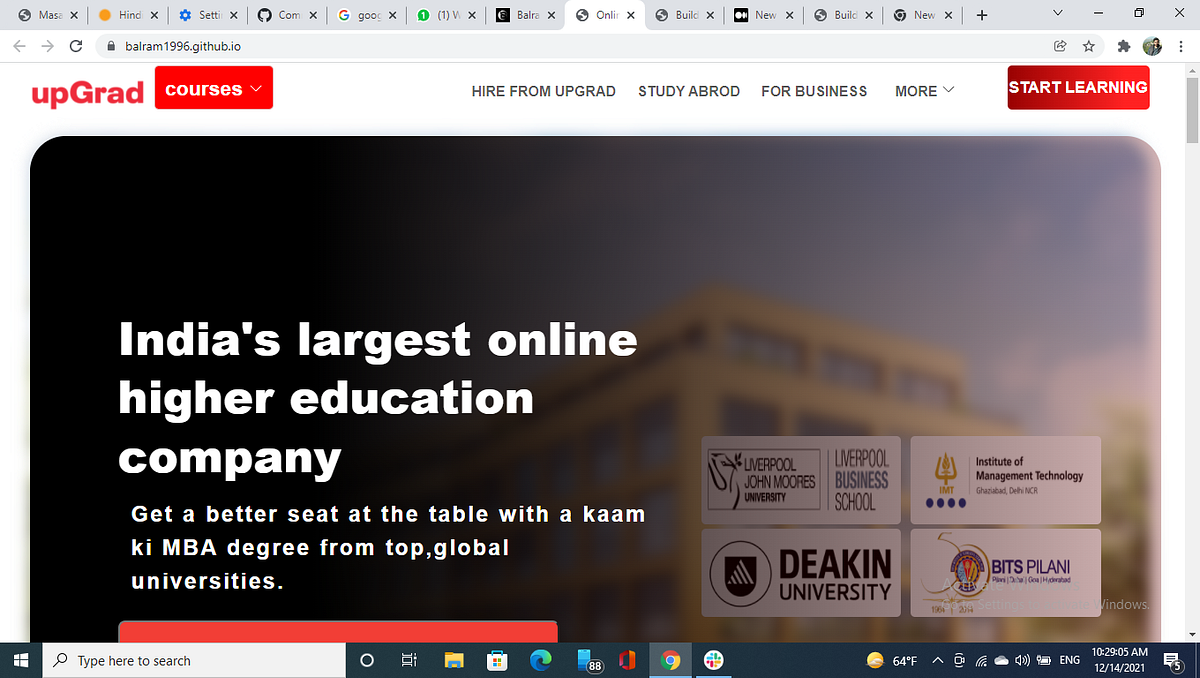 Building the clone of Up grad Website | by Shashi Kumar | Medium