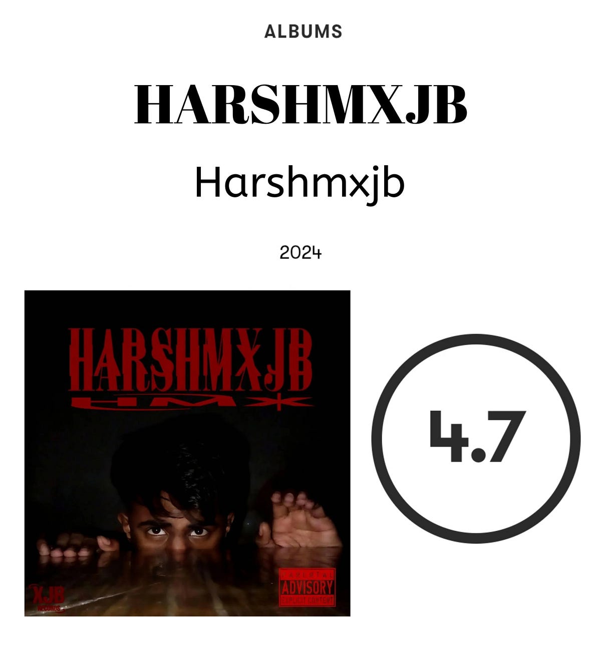 HARSHMXJB THE ALBUM OUT NOW. Artist: Harshmxjb Album: HARSHMXJB… | by T0xiPlays {Music/Artist ...