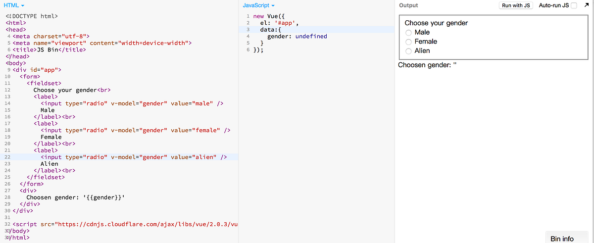 VueJs功能篇-Html Radio（十）. 選單 | by ChingFeng | Object實戰 | Medium
