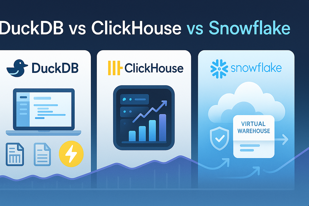 DuckDB vs ClickHouse vs Snowflake: The Showdown | by Bhagya Rana | Medium