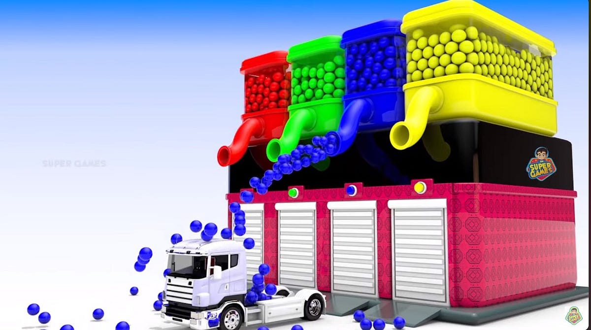 Learn Colors With Color Balls Doors Street Vehicles Names And Sounds