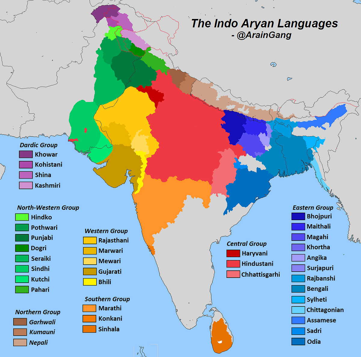 The Indo Aryan Languages I Like Maps Linguistics And Colors By The Indo Aryan Languages I Like Maps Linguistics And Colors By