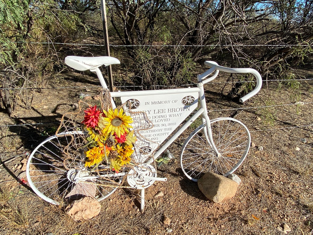 Ghost Bikes. Roadside memorials commemorating the… | by Trisha Faye ...