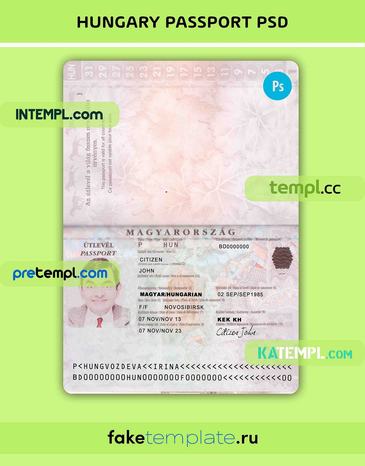 Hungary passport PSD download template | by Intempl | Oct, 2023 | Medium