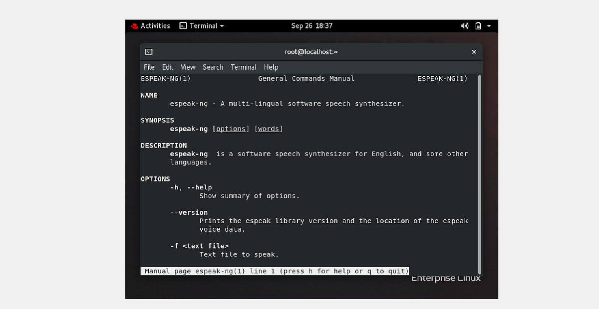 espeak-ng command in Linux:-. What is Espeak-ng? | by lukman nadaf | Medium
