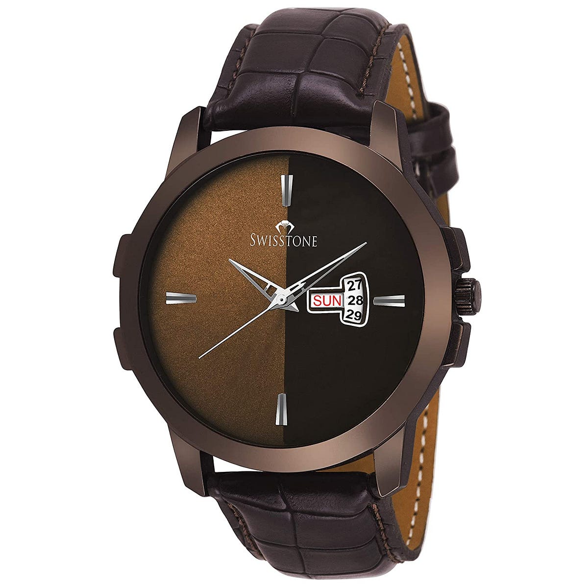 SWISSTONE Analogue Men’s Watch (Brown Dial Brown Colored Strap) | by ...