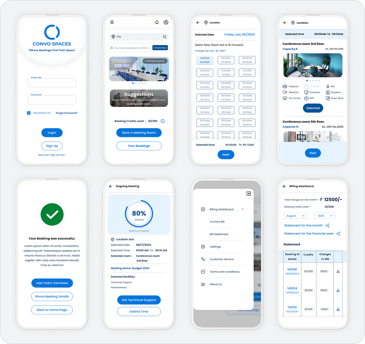 Convo Spaces,” Where Meetings Find Their Space.” An app for booking ...