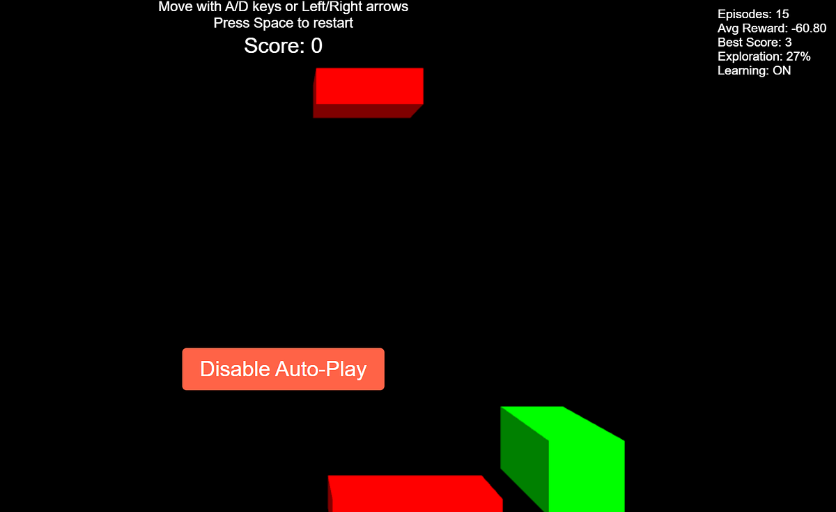 Creating a 3D Obstacle Avoidance Game with Three.js and Reinforcement Learning | by Shijian | Medium